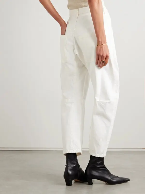 NILI LOTAN Shon Cotton-blend Twill Tapered Cargo Pants - Neutrals