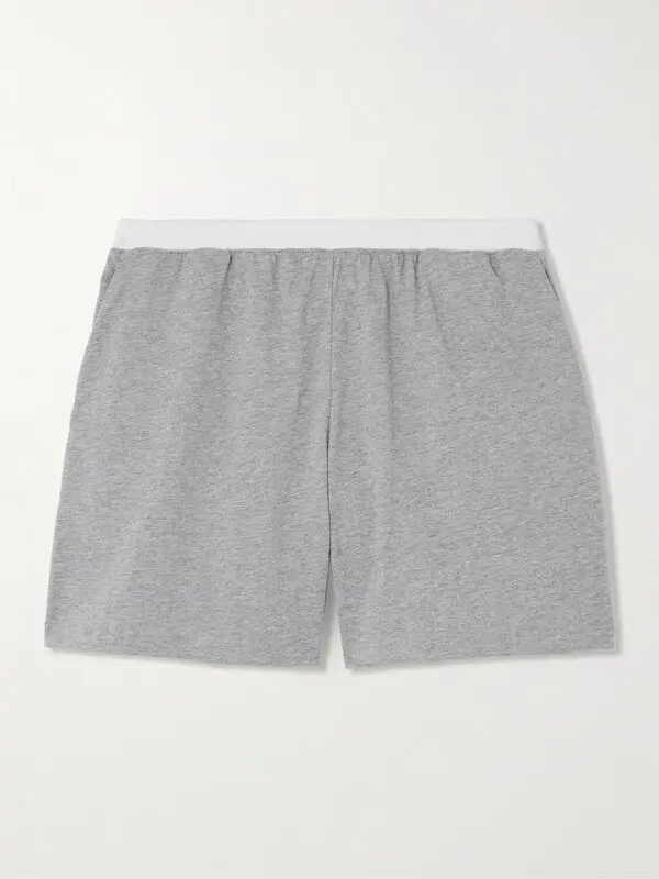 Skin Organic Pima Cotton-jersey Shorts With Contrast Waistband - Gray