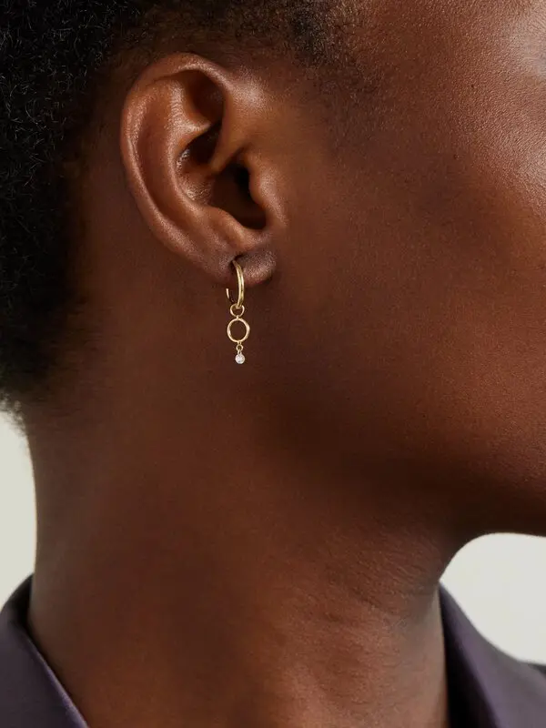 PERSEE 18-karat Diamond Single Hoop Earring