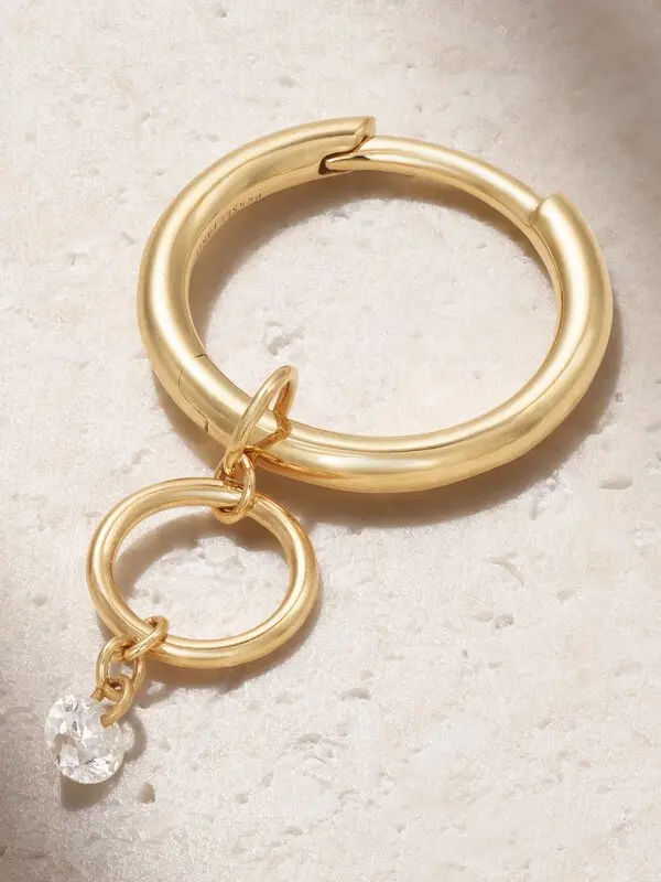 PERSEE 18-karat Diamond Single Hoop Earring