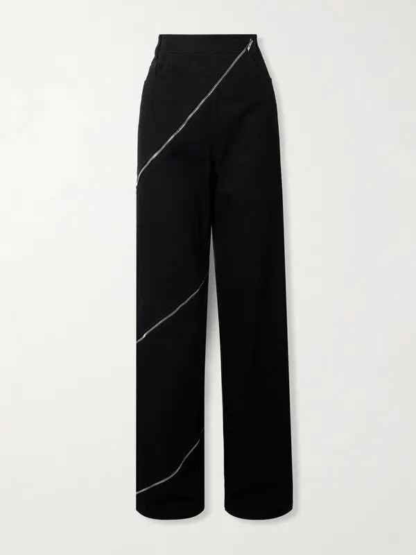 Alaïa Zip Embellished Wide-leg Jeans