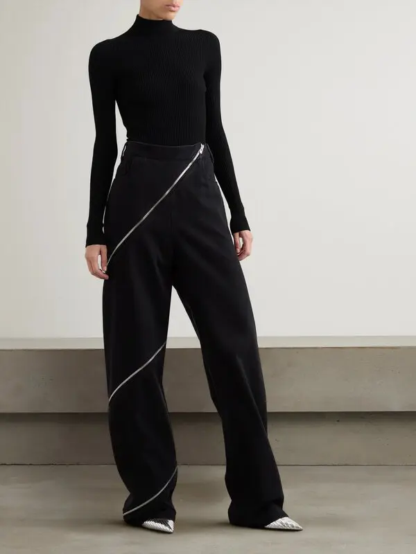 Alaïa Ribbed-knit Turtleneck Bodysuit - Black