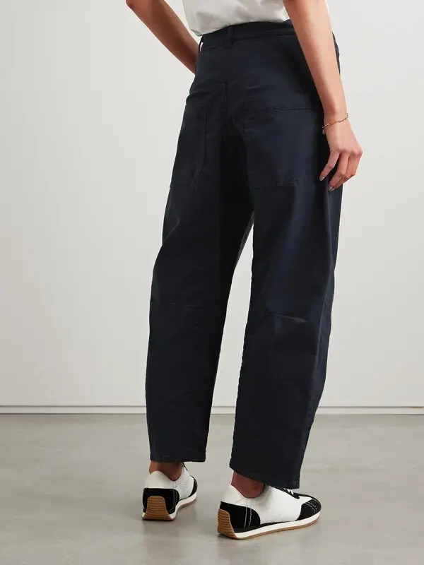 NILI LOTAN Emerson Tapered Cotton-blend Twill Trousers