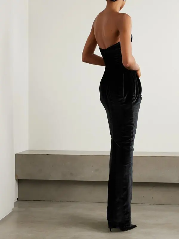 MONOT Strapless Velvet Gown