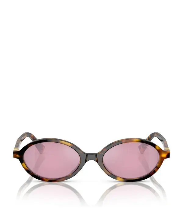 Miu Miu Acetate Oval Sunglasses - Brown
