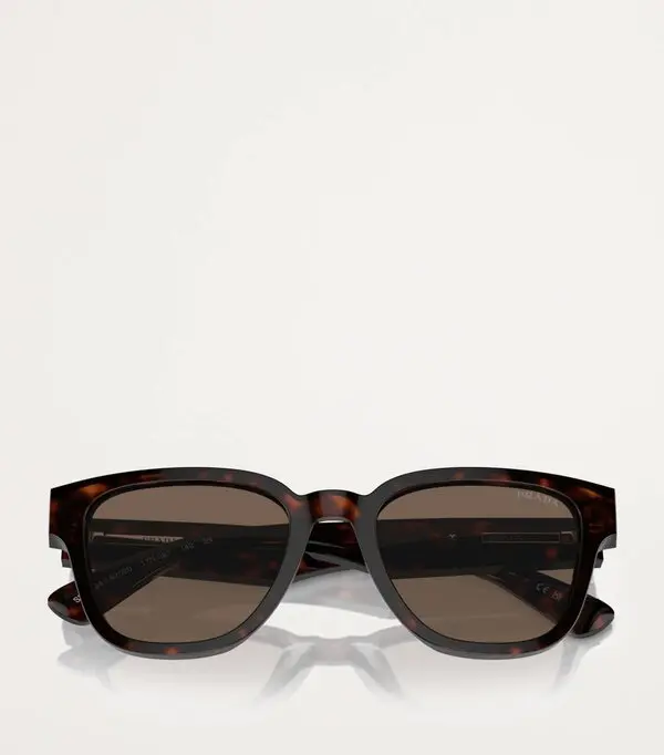 Prada Acetate Rectangular Sunglasses - Brown
