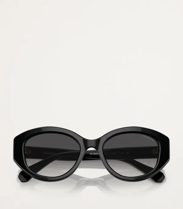 SWAROVSKI Oval Embellished Sunglasses - Black