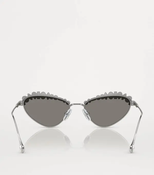 SWAROVSKI Embellished Cat Eye Sunglasses - Silver