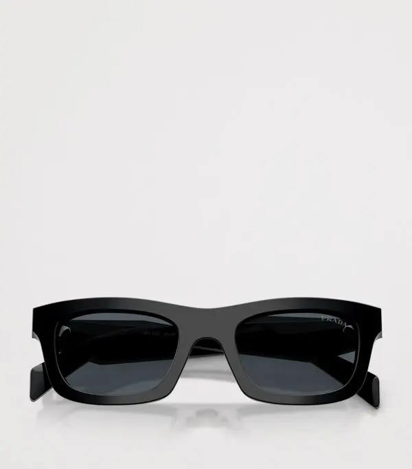 Prada Acetate Rectangular Sunglasses - Black