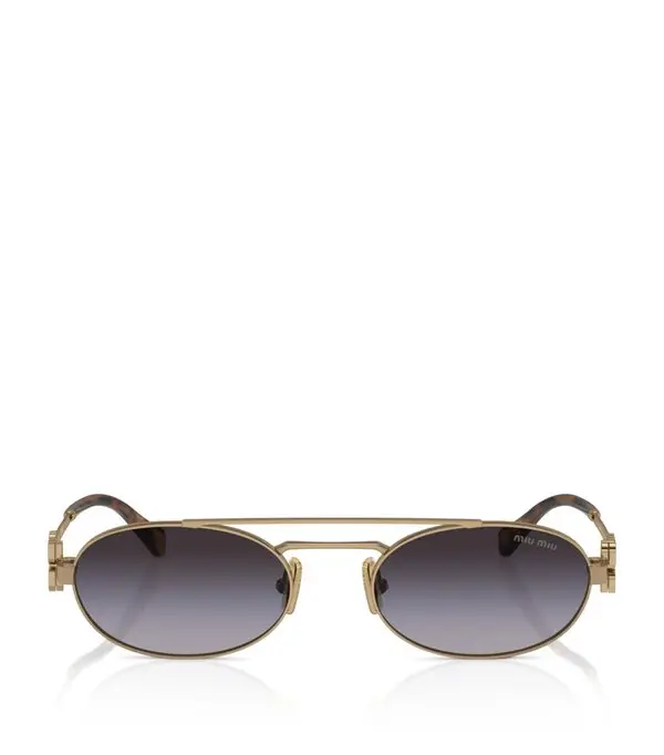 Miu Miu Injected Oval Sunglasses - Gold