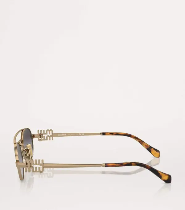 Miu Miu Injected Oval Sunglasses - Gold