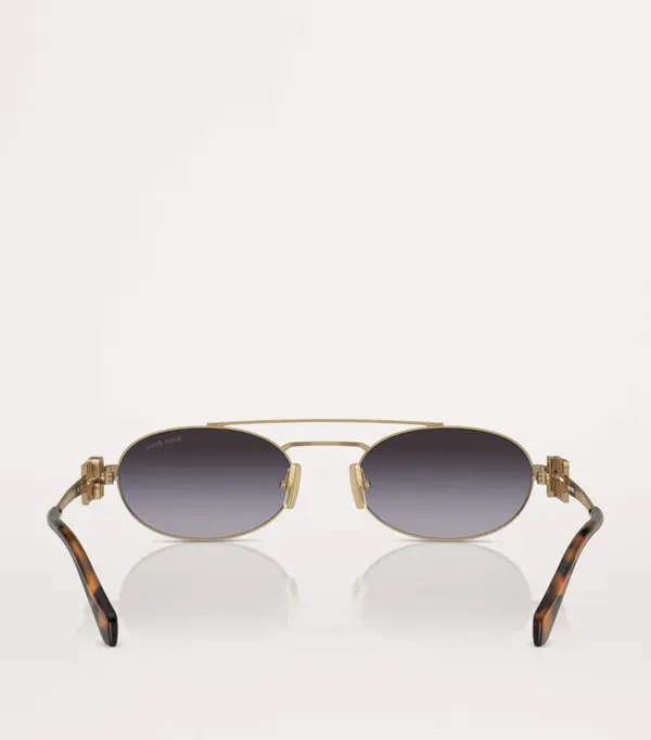 Miu Miu Injected Oval Sunglasses - Gold