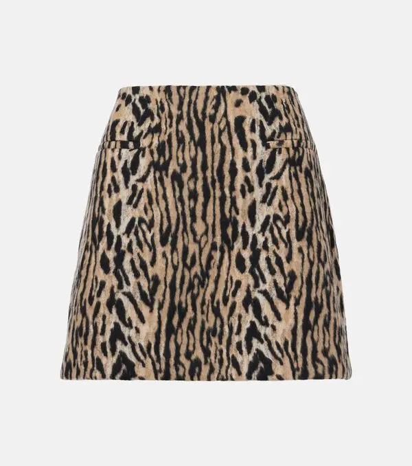 Rixo Mariah Leopard-print Miniskirt