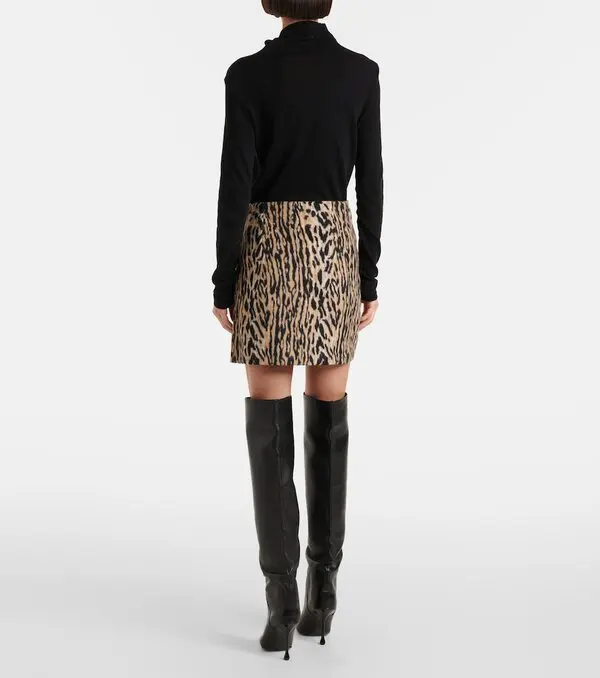 Rixo Mariah Leopard-print Miniskirt