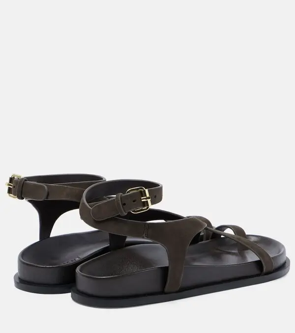 A.emery Jalen Slim Suede Sandals - Brown
