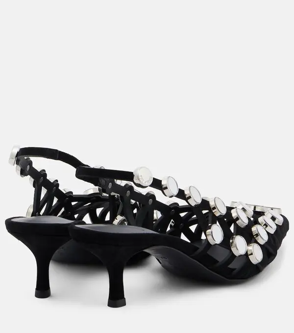 Attico Embellished Leather Mules