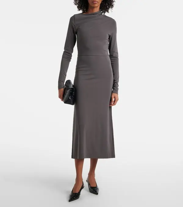 TOTEME Draped Jersey Midi Dress