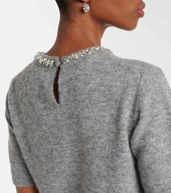 Velvet By Graham & Spencer Embellished Alpaca And Wool-blend Top