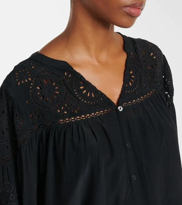 Velvet By Graham & Spencer Libby Open-knit Blouse - Black