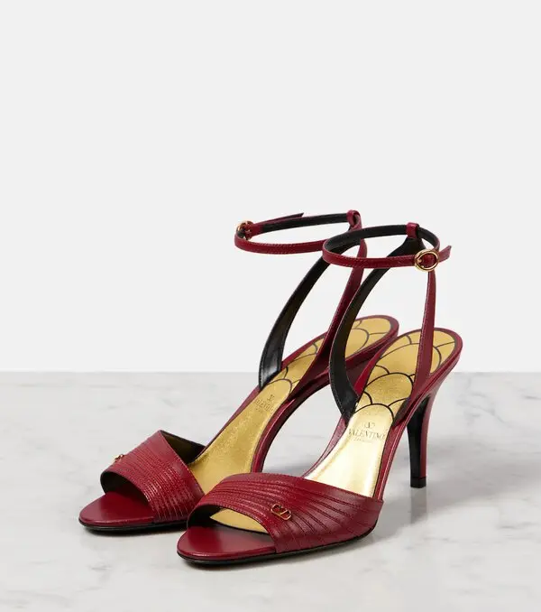 Valentino Garavani Leather Sandals - Red