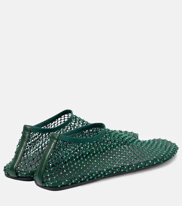 Christopher Esber Minette Crystal-embellished Flats - Green