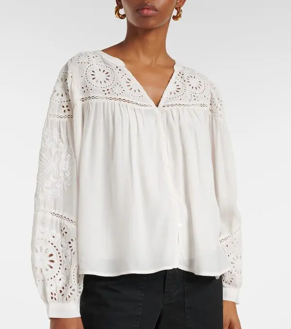 Velvet By Graham & Spencer Libby Open-knit Blouse - Beige
