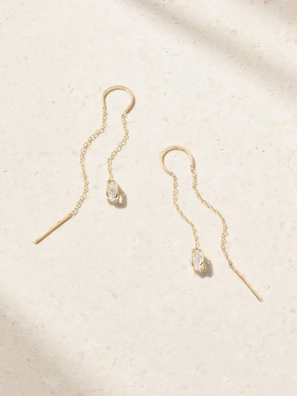 MELISSA JOY MANNING 14-karat Recycled Herkimer Diamond Dangle Earrings - Gold