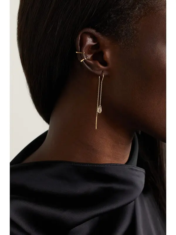 MELISSA JOY MANNING 14-karat Recycled Herkimer Diamond Dangle Earrings