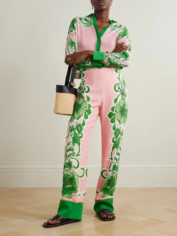 Borgo De Nor Havana Floral-print Crepe Straight-leg Trousers - Multi