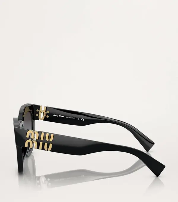 Miu Miu Oversized Acetate Sunglasses With Logo Detail - Black