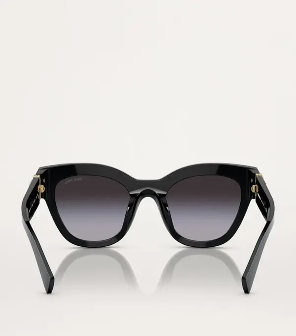 Miu Miu Oversized Acetate Sunglasses With Logo Detail - Black