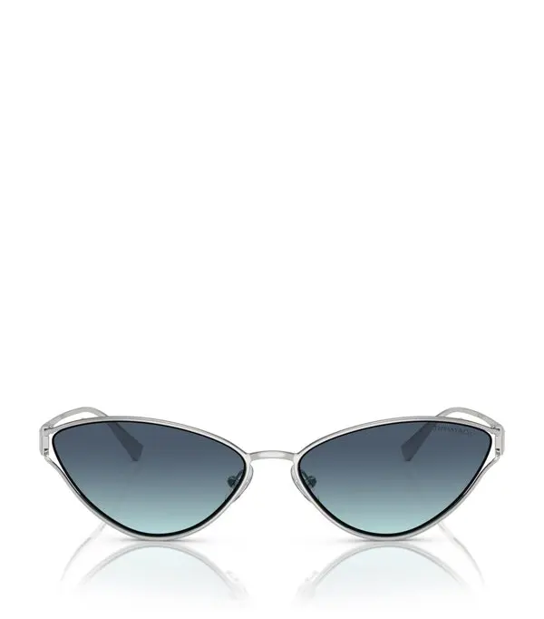 Tiffany & Co. Cat Eye Metal Sunglasses - Silver