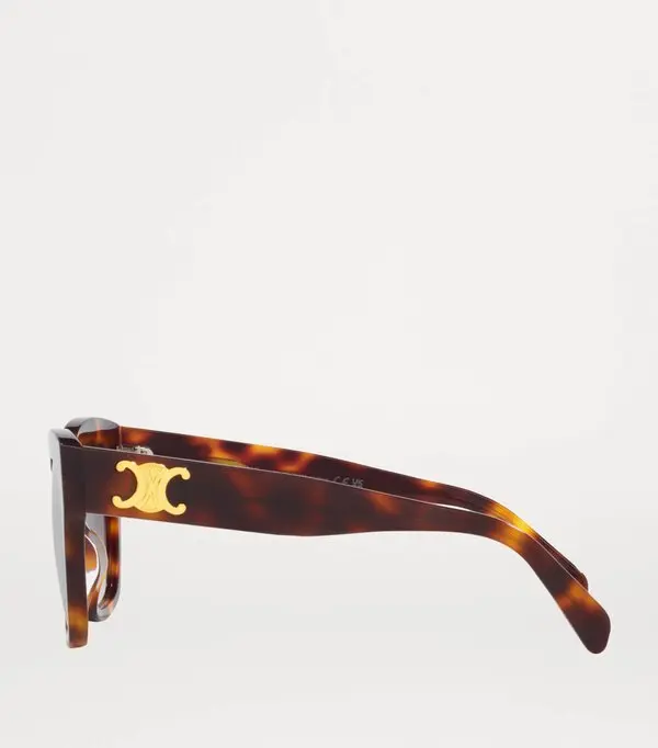 Celine Tortoiseshell Triomphe Square Sunglasses - Brown