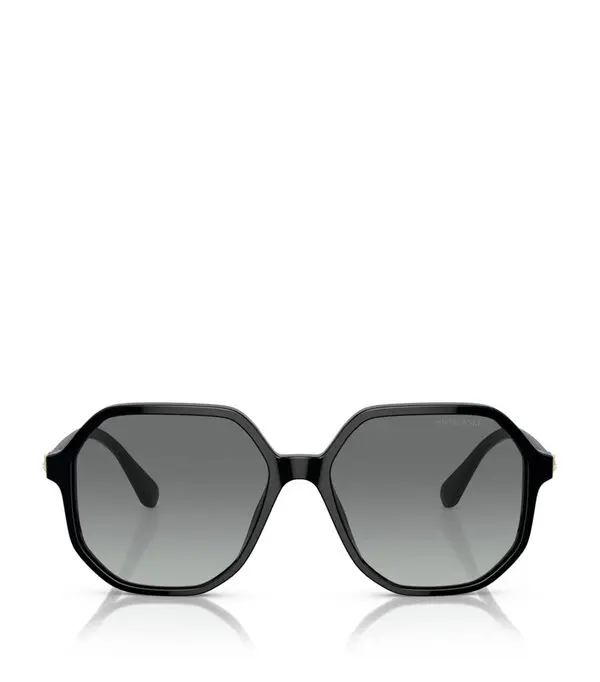 SWAROVSKI Sk6003 Oversized Octagonal Sunglasses - Black