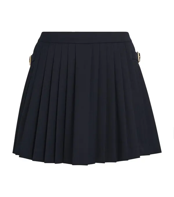 Sandro Pleated Mini Skirt With Buckle Detail