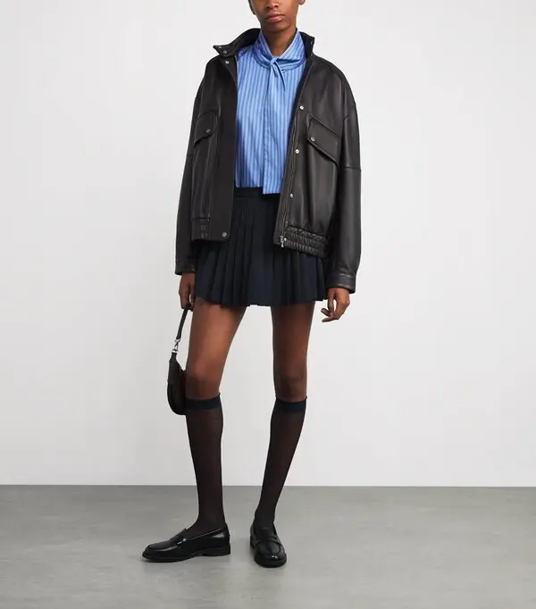 Sandro Pleated Mini Skirt With Buckle Detail