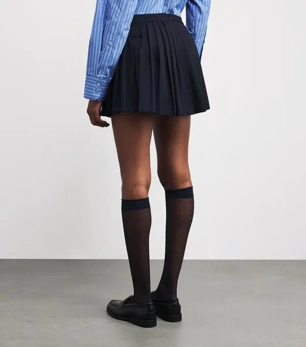 Sandro Pleated Mini Skirt With Buckle Detail