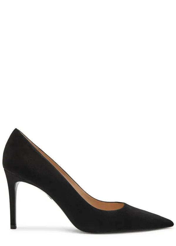 STUART WEITZMAN Suede Pointed Toe Pumps
