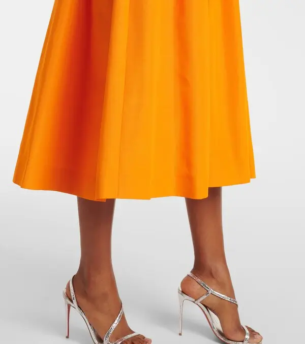 Carolina Herrera Gathered Cotton-blend Cocktail Dress