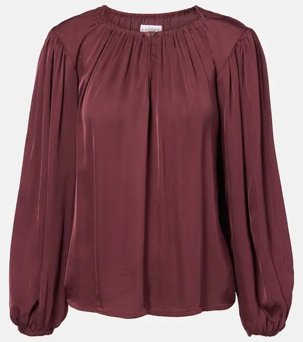 Velvet By Graham & Spencer Riona Satin Blouse - Brown