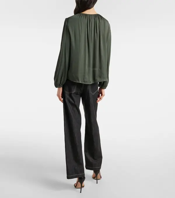 Velvet By Graham & Spencer Riona Satin Blouse - Grey