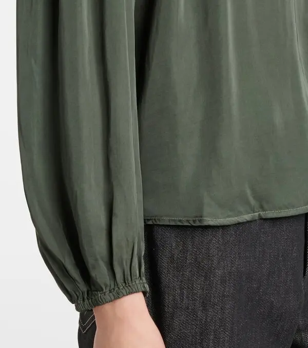 Velvet By Graham & Spencer Riona Satin Blouse - Grey