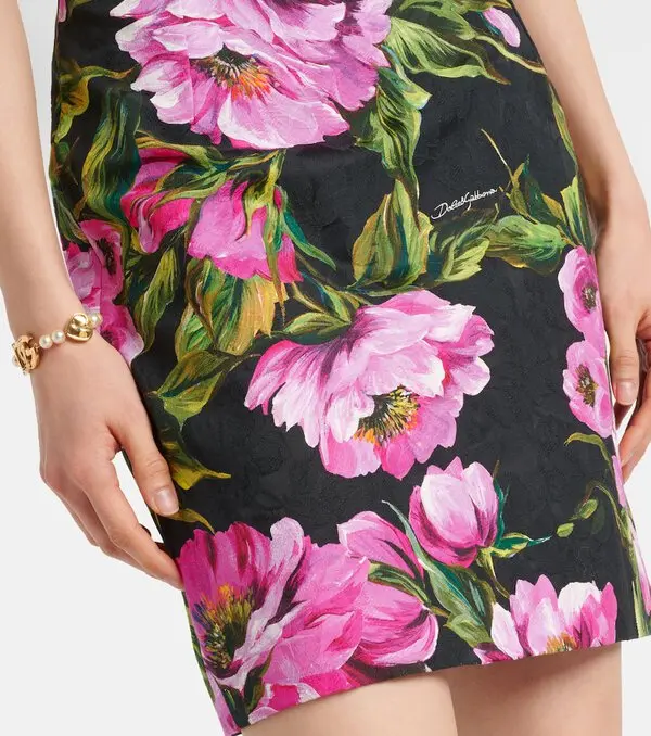 Dolce & Gabbana Floral Cotton Jacquard Mini Dress