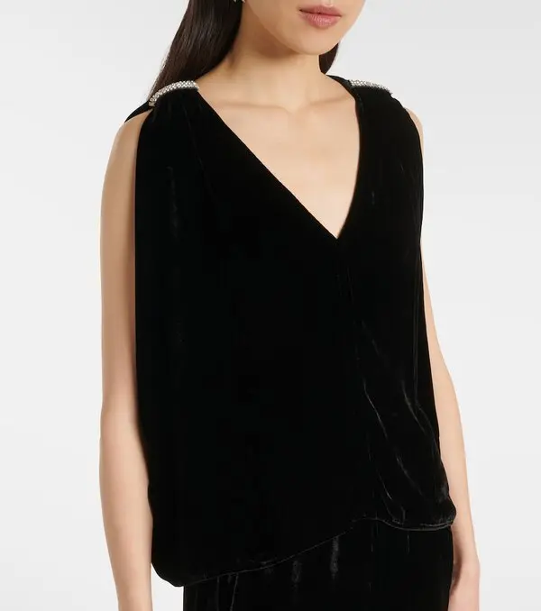Velvet By Graham & Spencer Adelle Top With Embellished Shoulders