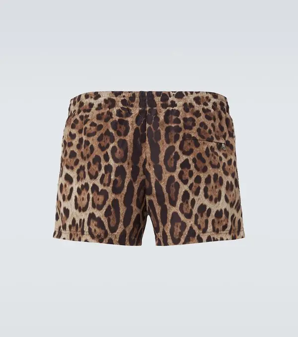 Dolce & Gabbana Leopard-print Swim Trunks