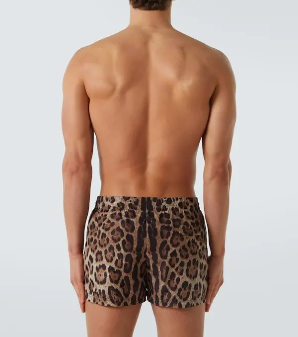 Dolce & Gabbana Leopard-print Swim Trunks