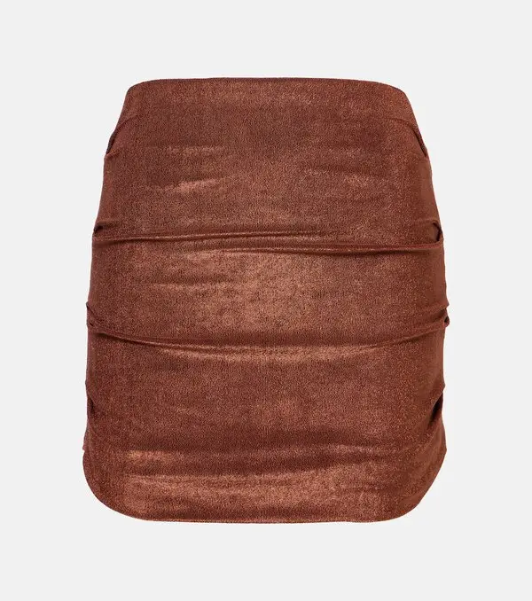 Jade Swim Thea Ruched Terry Miniskirt - Brown