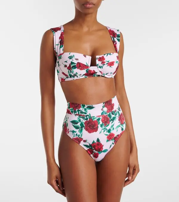 ALEXANDRA MIRO Ines Floral Bikini Bottoms - Pink