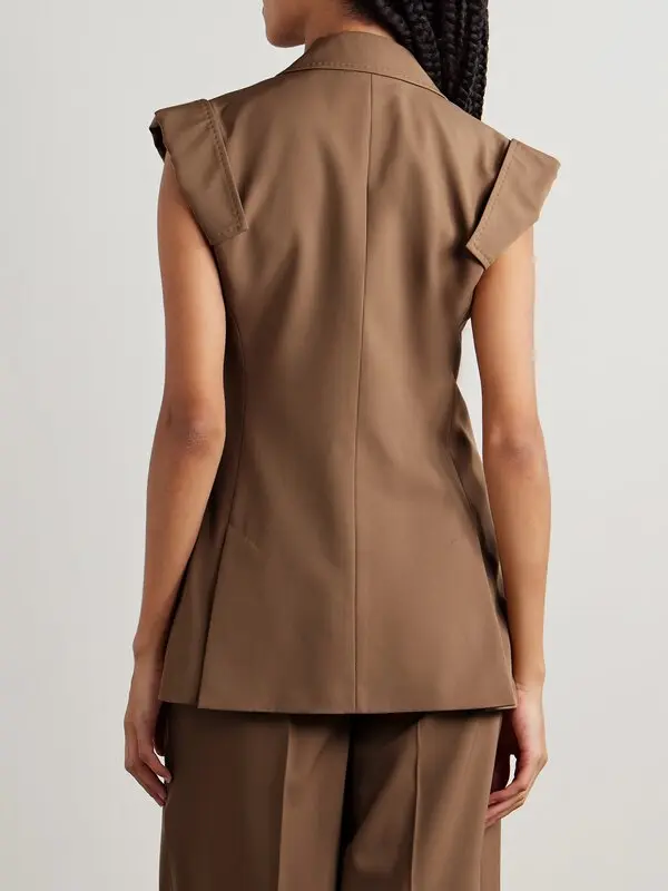 Max Mara Wool-twill Vest - Brown