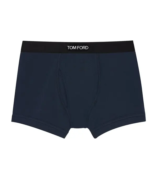 TOM FORD Stretch-cotton Logo Boxers - Navy